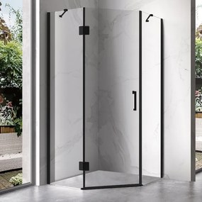 BPS-koupelny Pětiúhelníkový sprchový kout HYD-PK10 100x100 černá/transparent