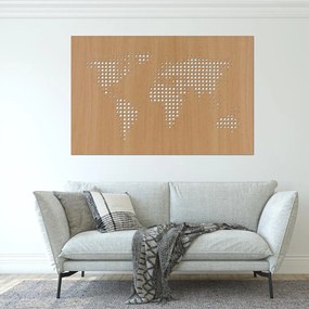 dřevo života Dřevěná mapa světa DOTS Barevný vzor: Buk, Velikost map: 60x39