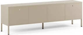 Krémový kovový TV stolek 160x50x35 cm Fayna – Marckeric