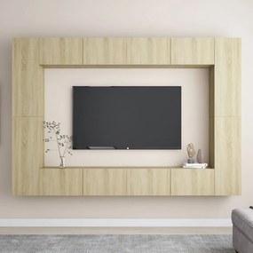 vidaXL 8dílný set TV skříněk dub sonoma kompozitní dřevo