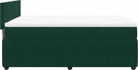 Box spring postel s matrací tmavě zelená 140x200 cm samet 3290055