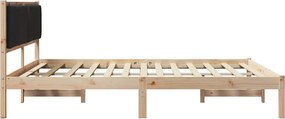 Rám postele s čelo Černá 200 x 200 cm Masivní borové dřevo 3394230