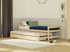 Benlemi Jednolůžková postel SIMPLY 90x200 3v1 s přistýlkou a 2 úložnými šuplíky Zvolte barvu: Béžová