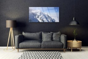 Obraz na skle Hory Krajina 125x50 cm