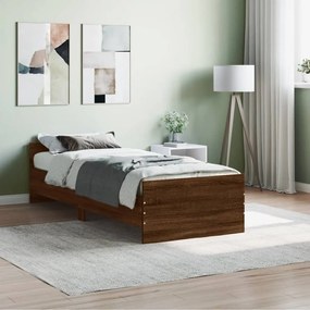Rám postele hnědý dub 75 x 190 cm Small Single kompozitní dřevo - Default Title