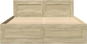 Rám postele s čelem dub sonoma 140 x 200 cm kompozitní dřevo 3295564