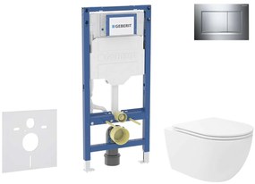 Geberit Duofix - Set předstěnové instalace, klozetu Oudee Vortex a sedátka softclose, tlačítko Sigma20, chrom SANI11CA1153B