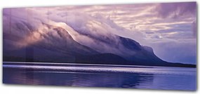 Skleněný obraz 150x60 grafika za sklem hory