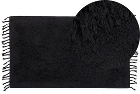Bavlněný koberec 80 x 150 cm černý BITLIS Beliani