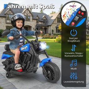 Costway 6 V dětský motocyklový chopper motorka s nožním pedálem s hudebním