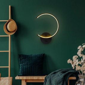 Černé LED nástěnné svítidlo ø 10 cm Moon – Opviq lights
