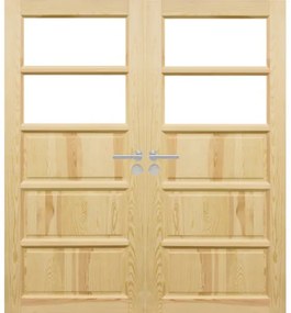Archo - Dvoukřídlé dřevěné dveře dýhované z borovice Tessna 105478