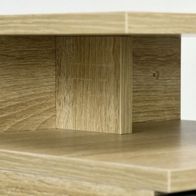 HOMCOM Sada 2 Floating Nočních Stolků Závěsných Nočních Stolků s 1 Šuplíkem a Otevřenou Policí do Ložnice 35x32x22,5 cm Dub a Černá