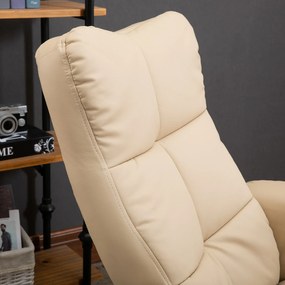 HOMCOM polohovací masážní křeslo s podnožkou úložný prostor polohovací funkce TV křeslo s masážní funkcí TV křeslo 145° náklon polyester krémová bílá…
