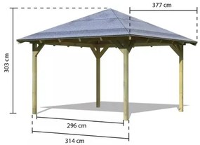 Zahradní altán GRANADA Lanitplast Černá / přírodní