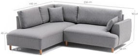 Hanah Home Rohová pohovka FELIX světle šedá levá 825BLC1373