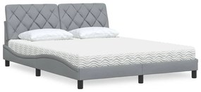 Postel s matrací světle šedá 160 x 200 cm textil 3310748