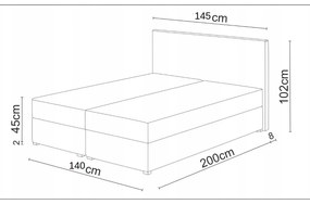 Kontinentální postel 140 cm Karen Comfort (béžová) (s matrací a úložným prostorem). 1056005