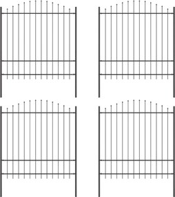 Zahradní plot WOERDEN 4 ks 170 x 215 cm Práškově lakovaná ocel 3360110
