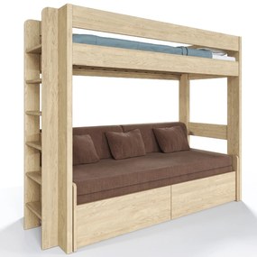 Vlastní výroba Jasanová postel Junior s rozkládací postelí