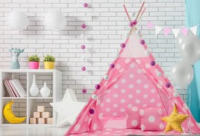 Tutumi DĚTSKÝ STAN TEEPEE růžový 120/120/180, KID-00004