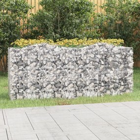 Klenutý gabion vyvýšený záhon 200x50x100 cm pozinkované železo,  153546