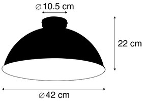 Stropní lampa černá se zlatem 42 cm nastavitelná - Magnax