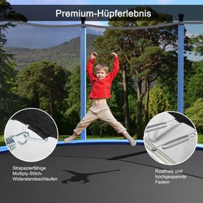 Costway Ø 244 cm trampolína venkovní trampolína pro děti a dospělé černá +