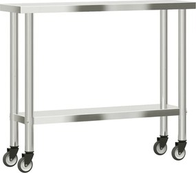 vidaXL Kuchyňský pracovní stůl s kolečky 110x30x85 cm nerezová ocel [376461]
