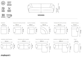 Bílá sametová pohovka 232 cm Moana – Makamii
