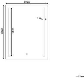 Obdélníkové LED zrcadlo 60 x 80 cm  MARTINET Beliani