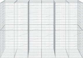 Gabionový koš s víkem 300 x 100 x 200 cm pozinkované železo 3295229
