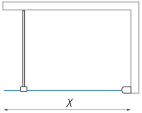 Roth ECWalk Walk In Line zástěna 120 x 91 x 208 cm černý elox transparent 585-1200000-05-02