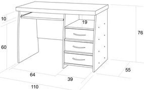 BRADOP Počítačový stůl JIM C060