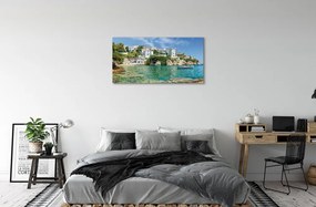 Obrazy na plátně Řecko Sea městského života 140x70 cm