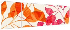 Obraz - Oranžové lístí (170x50 cm)