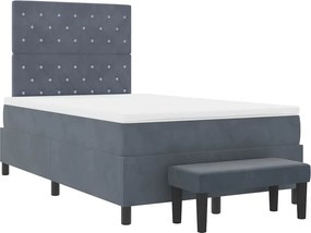 Postel s boxspringem s čelo Tmavě šedá 190 x 120 cm samet 3344433
