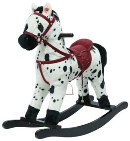 Teddies Houpací černobílý kůň plyš na baterie, 71cm se zvukem a pohybem