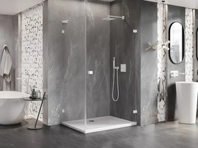 Mexen Lunar-B L pravý výklopný sprchový kout 100 x 80 cm, čiré sklo, bílá, 832L-100-080-20-00-P