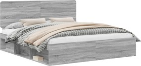 Rám postele Šedá Sonoma 200 x 200 cm Masivní borové dřevo 3412448