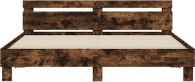 Rám postele s čelem kouřový dub 160 x 200 cm kompozitní dřevo 3207410