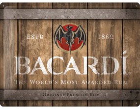 Postershop Plechová cedule: Bacardi (Wood Barrel Logo) - 40x30 cm