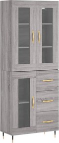 Skříň highboard šedá sonoma 69,5 x 34 x 180 cm kompozitní dřevo 3198583