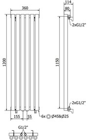 Mexen Nevada, topné těleso 1200 x 360 mm, 483 W, černá, W201-1200-360-00-70