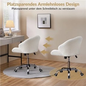 Kancelářská židle Yaheetech – sněhově bílá, polyester (267310100420)