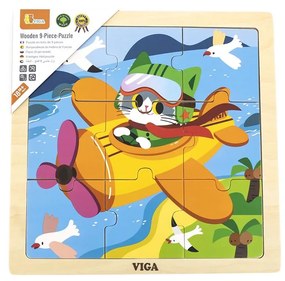 Dřevěné puzzle pro nejmenší Viga 9 ks Letadlo