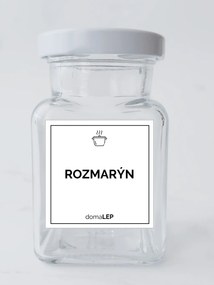 Samolepka na kořenky ROZMARÝN bílá 5 × 5 cm tučné písmo