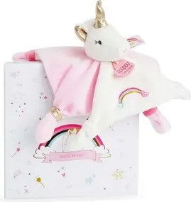 Doudou Dárková sada - plyšový muchláček jednorožec růžový 20 cm / od 0