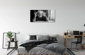 akrylový obraz starší žena 100x50 cm