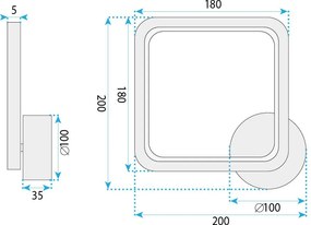 Toolight Rea, Nástěnné LED svítidlo LHJ125-W Chrom, OSW-03280